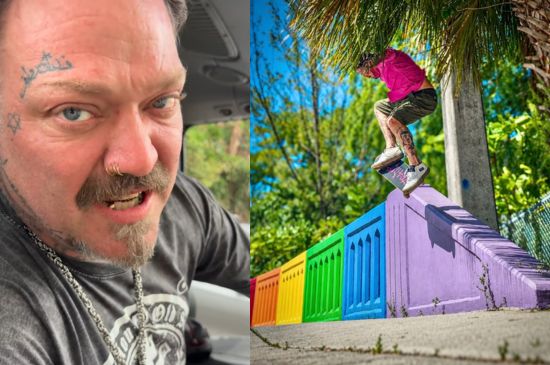 Bam Margera Supports LGBTQIA+ Community Skating Florida’s Rainbow Gay ...